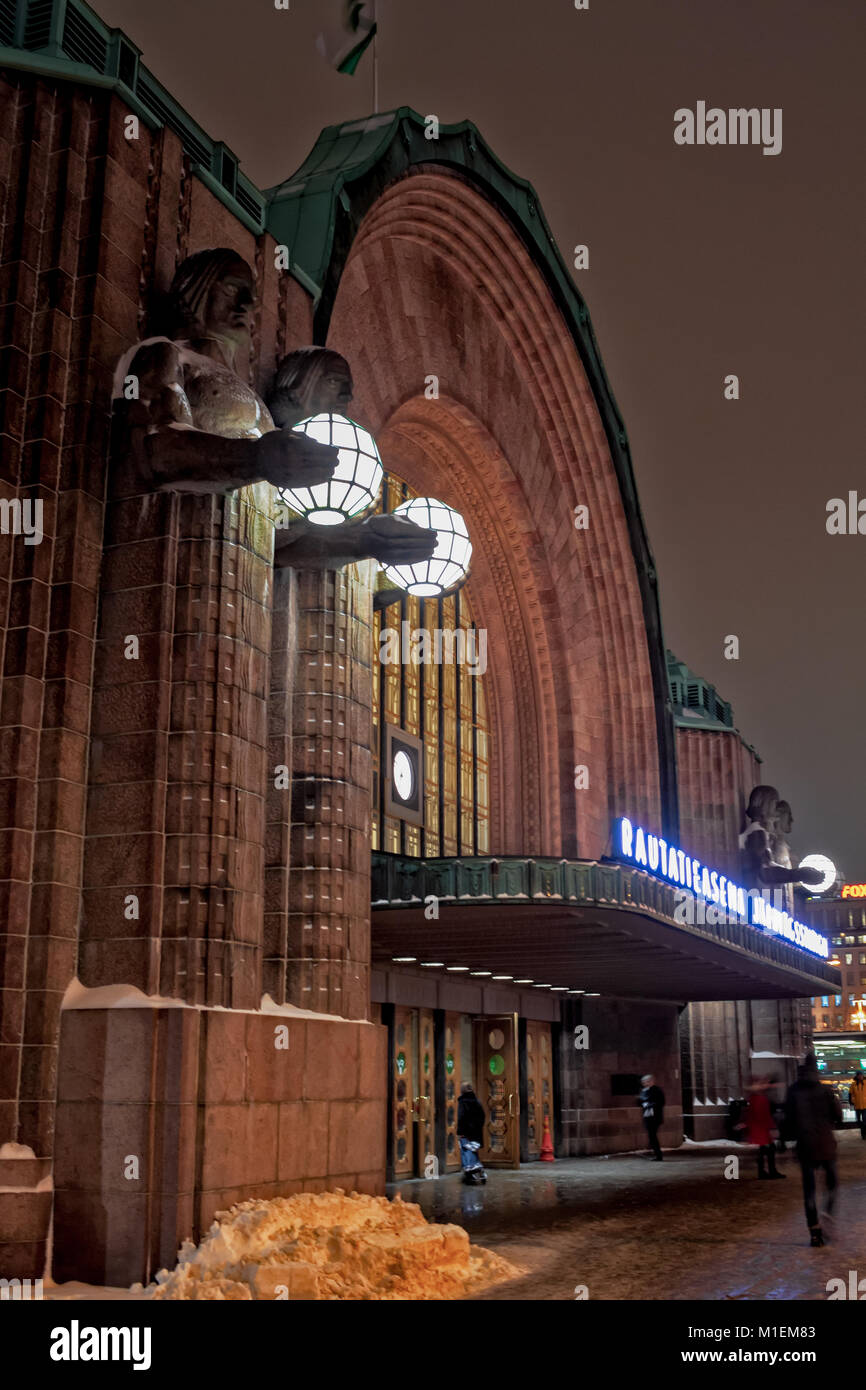 The famous statues holding the lights at the central railway station in ...