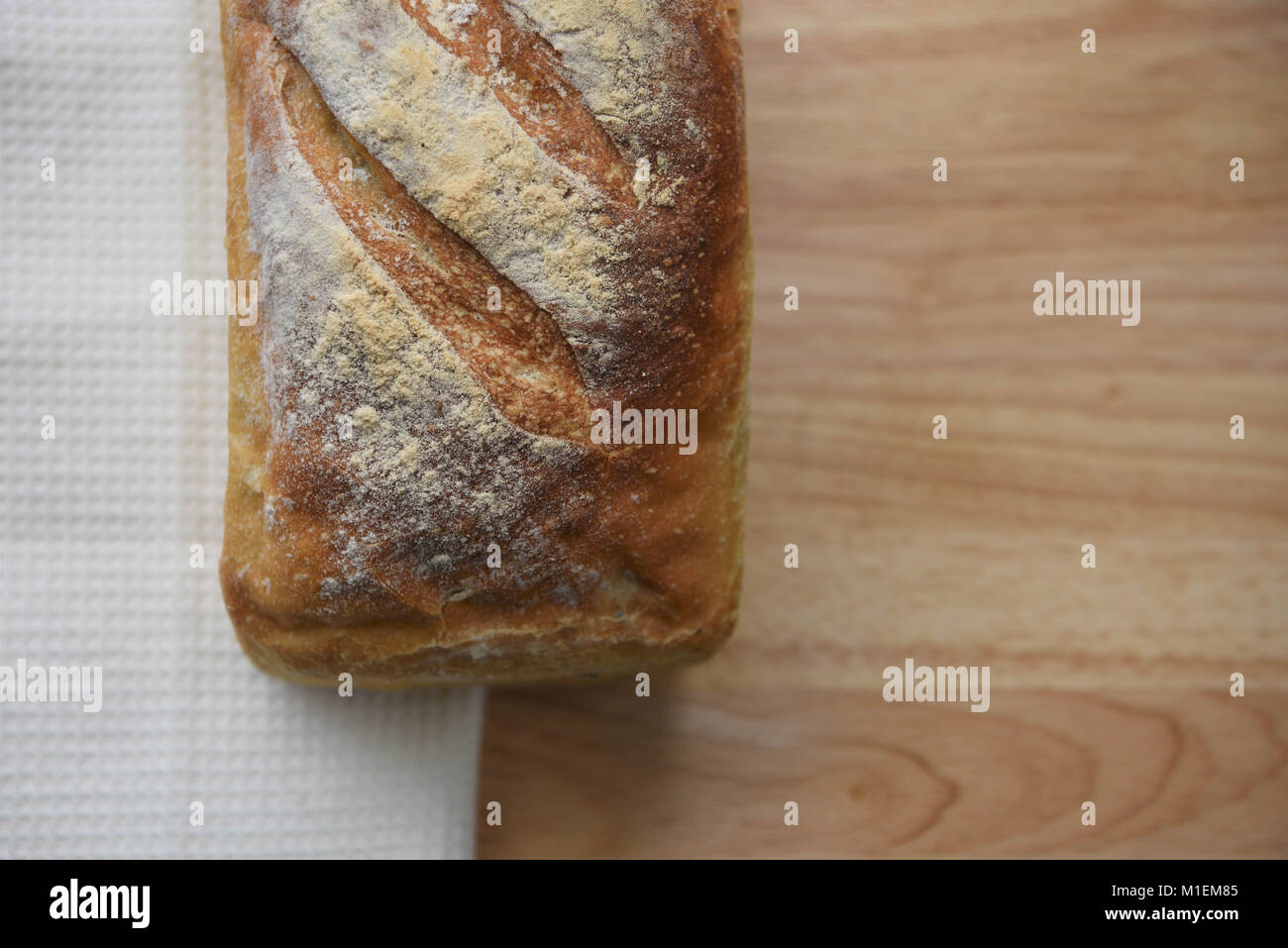 rustic food image of a delicious homemade fresh baked loaf of white ...