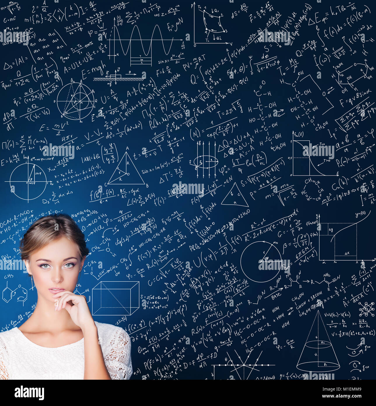 Woman science thinking hi-res stock photography and images - Alamy