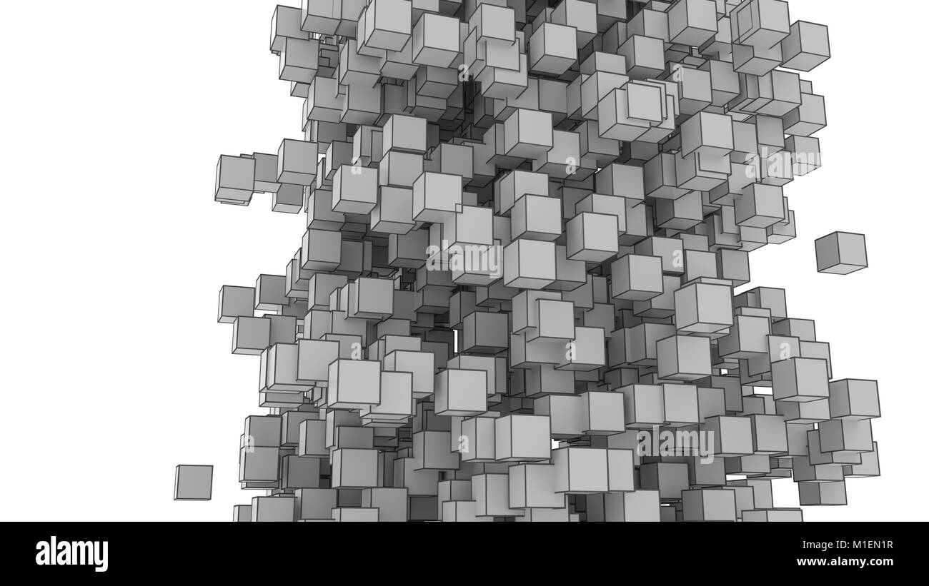 Abstract Image Of Cubes Background In Gray Toned Stock Photo - Alamy