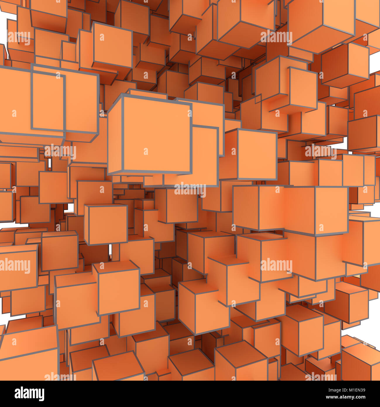 Abstract Image Of Cubes Background In Orange Toned Stock Photo - Alamy