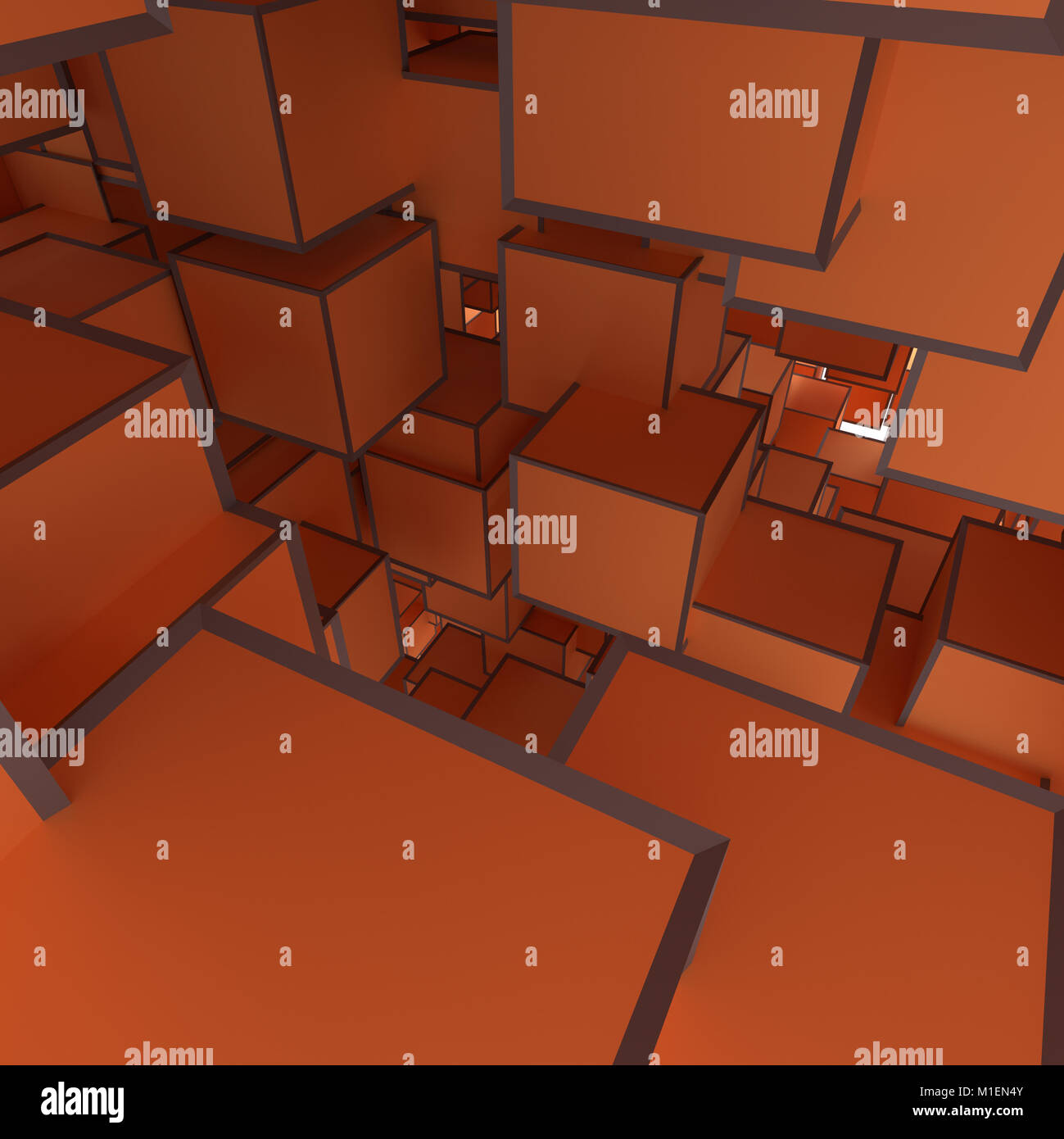 Abstract Image Of Cubes Background In Orange Toned Stock Photo - Alamy
