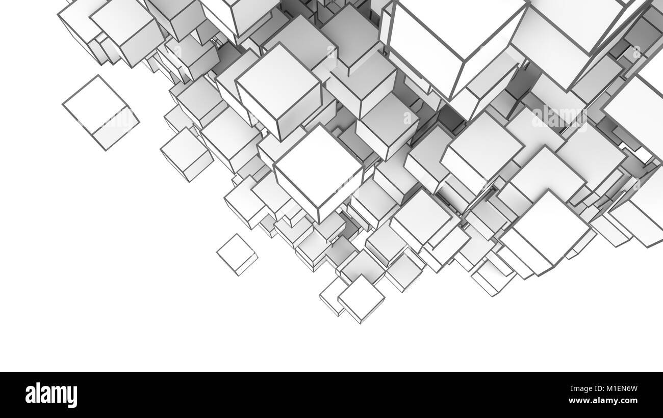 Abstract Image Of Cubes Background In Gray Toned Stock Photo - Alamy