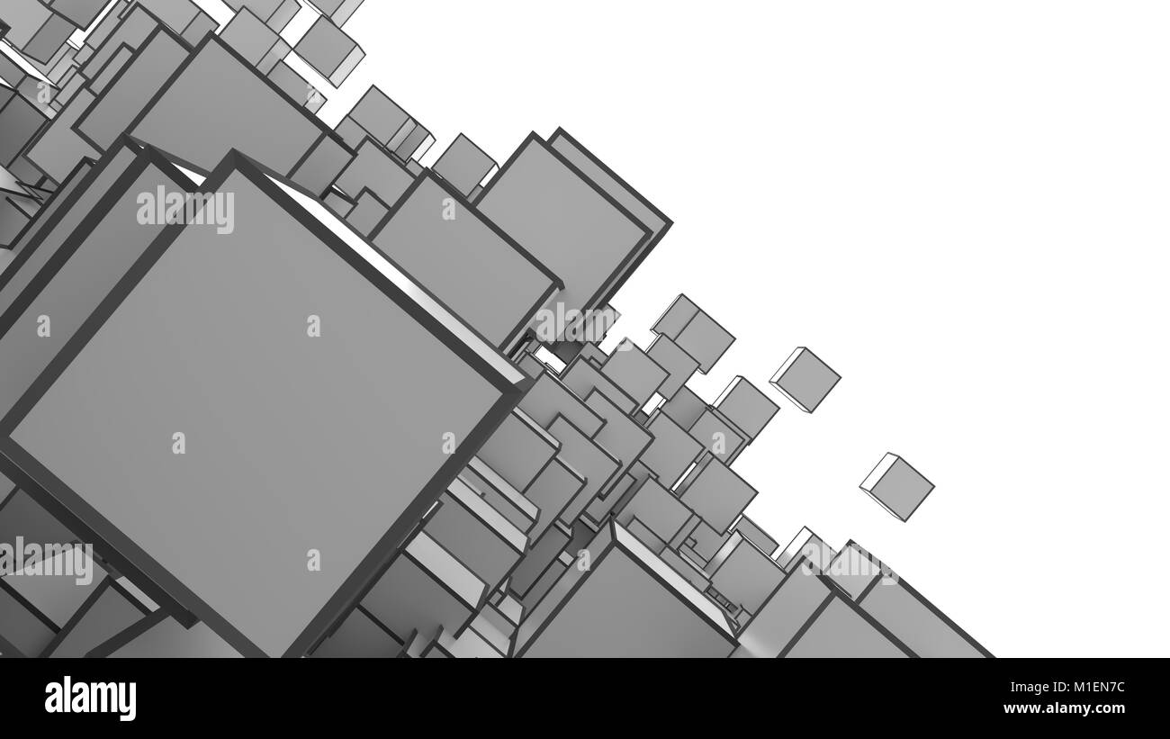 Abstract Image Of Cubes Background In Gray Toned Stock Photo - Alamy