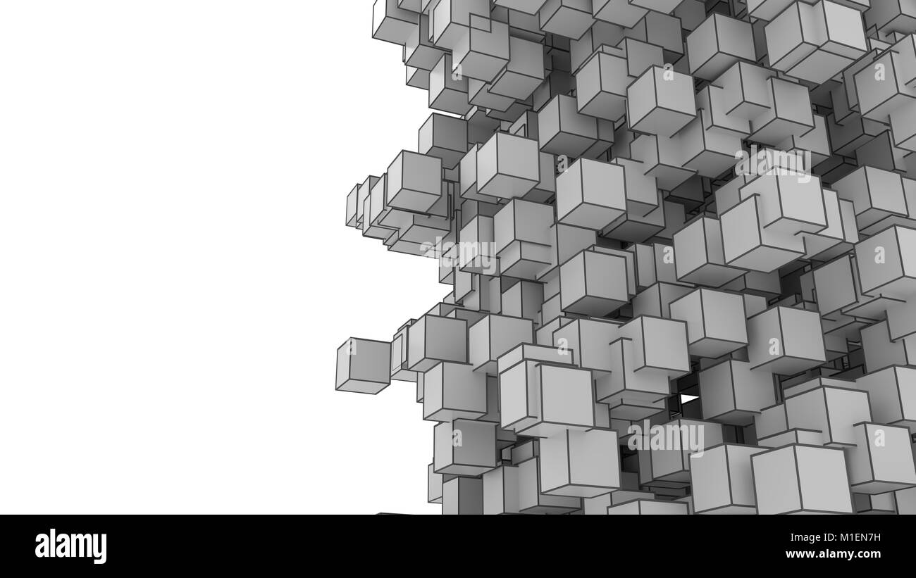 Abstract Image Of Cubes Background In Gray Toned Stock Photo - Alamy