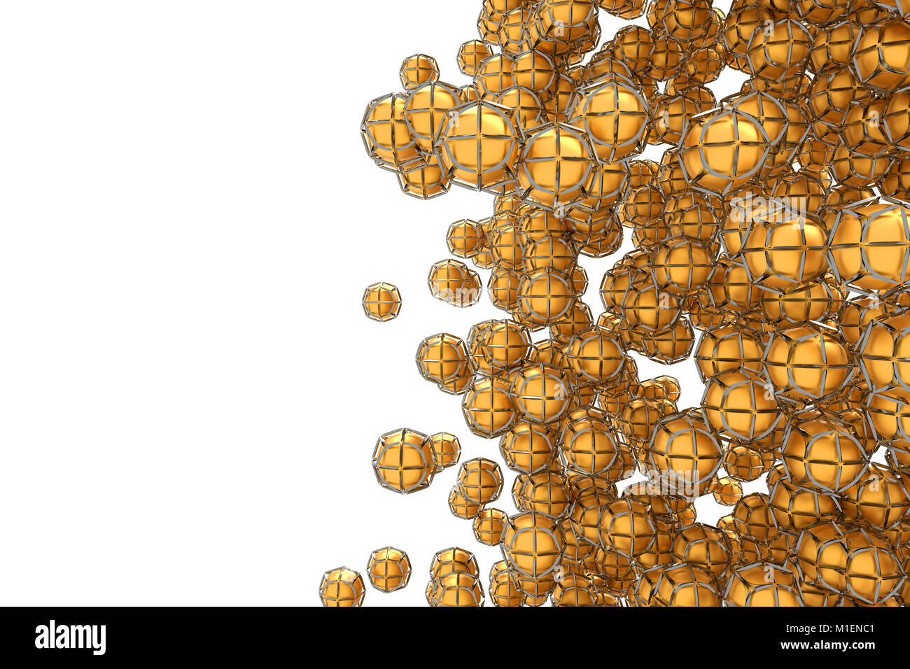 Metal spheres in a frame shell Stock Photo - Alamy