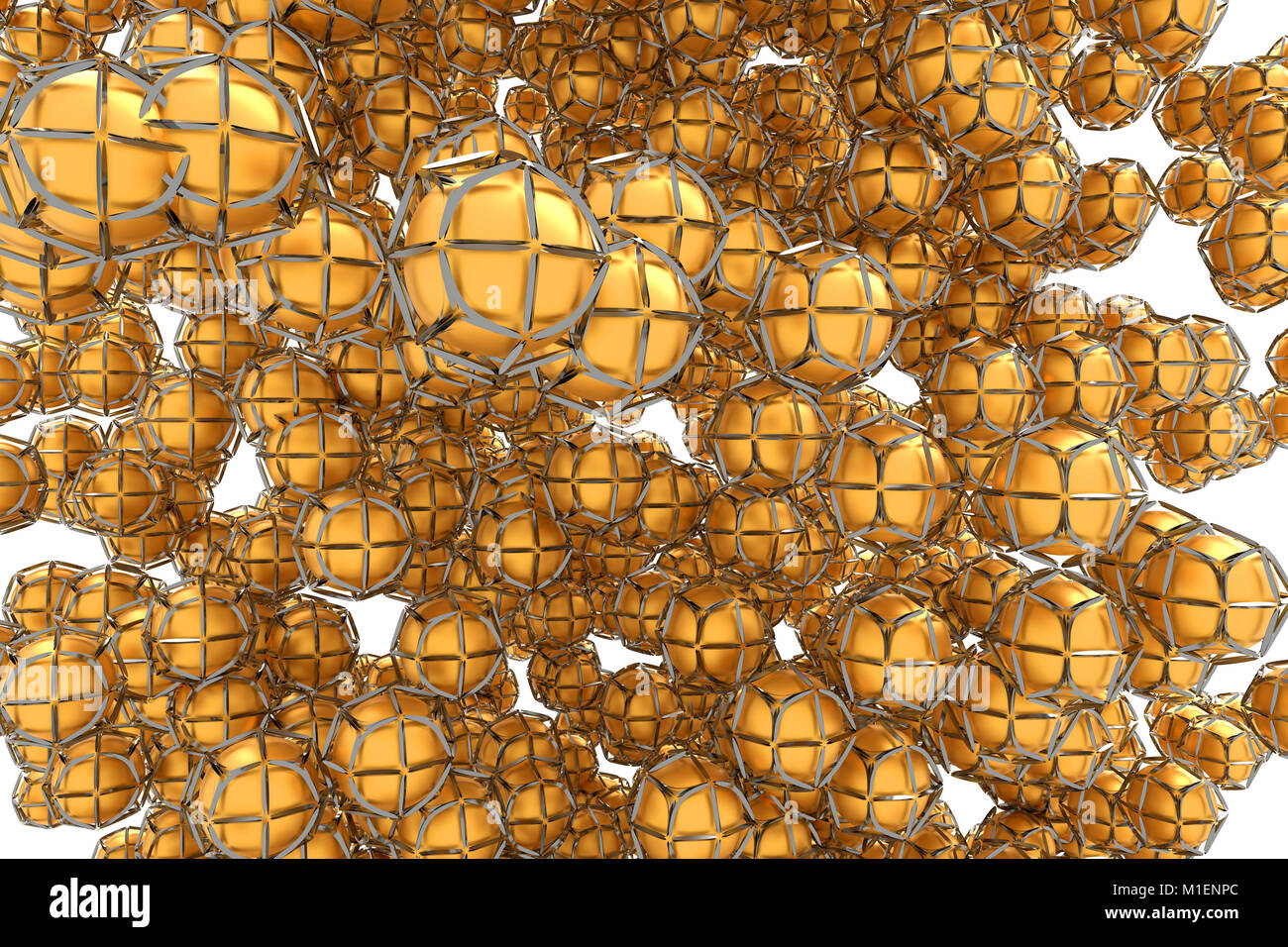 Metal spheres in a frame shell Stock Photo - Alamy