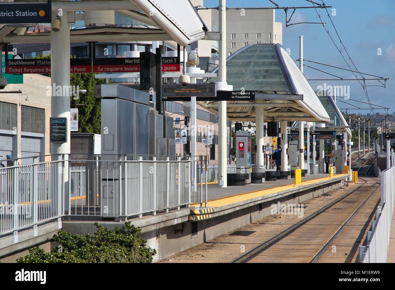 LOS ANGELES, USA - APRIL 5, 2014: Metro Rail tram station in Los ...