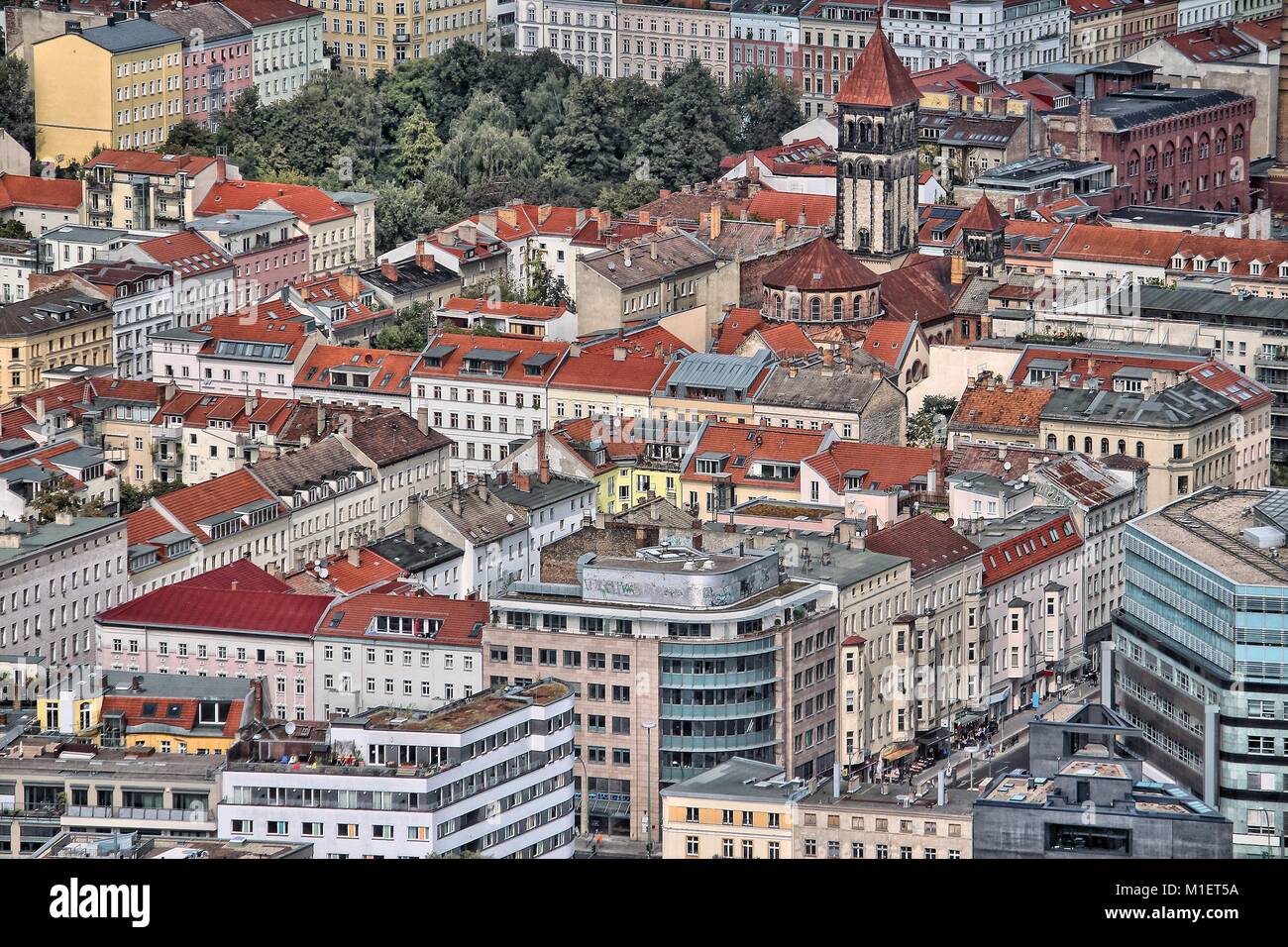Berlin, Germany. Capital city architecture aerial view with Prenzlauer ...