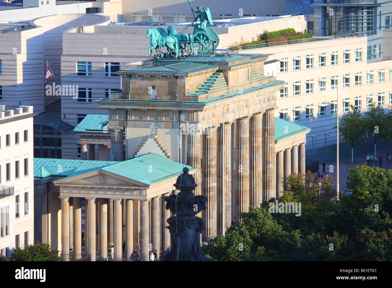 Berlin, Germany. Capital city landmark - Brandenburg Gate Stock Photo ...