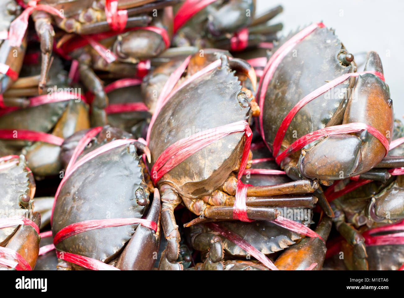 Raw crab in stack Stock Photo - Alamy