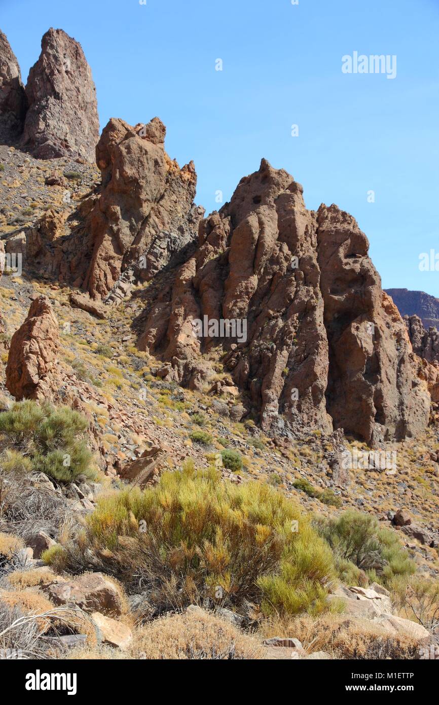 Tenerife, Canary Islands, Spain. Roques de Garcia - rock formations in ...