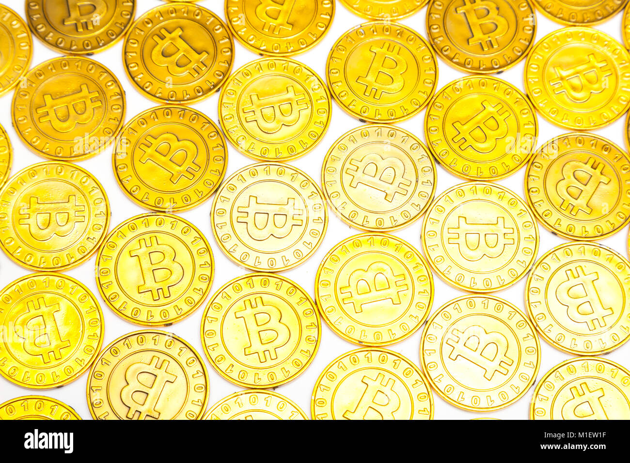 Gold Bitcoin coins Stock Photo - Alamy