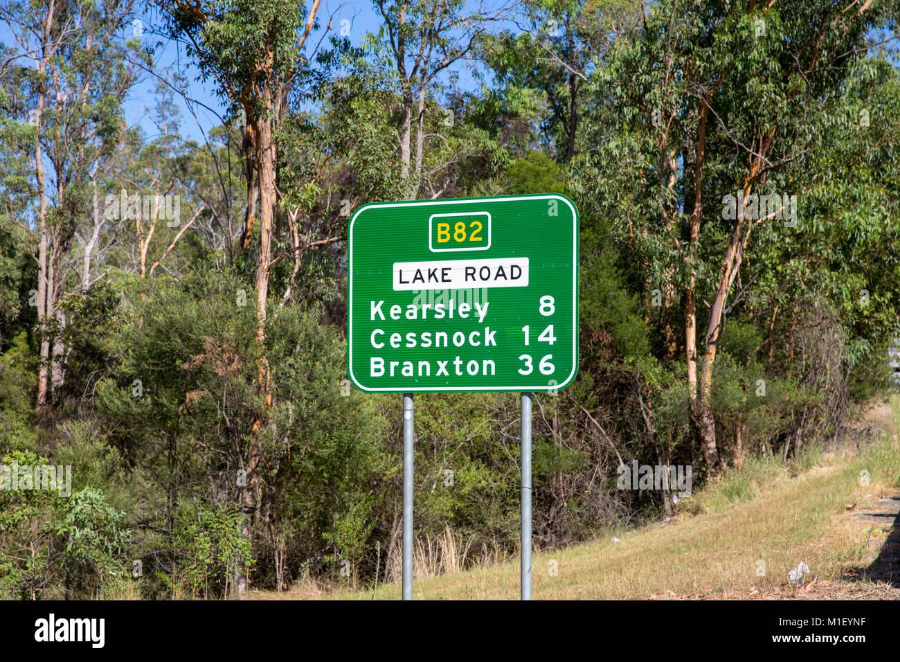 Road sign on the B82 road in Hunter region of New South Wales,Australia ...