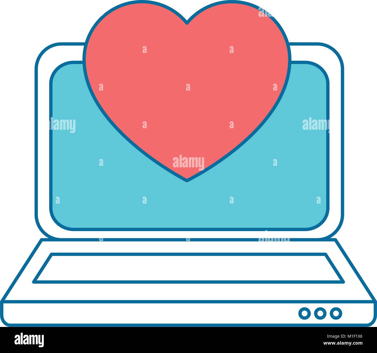 laptop computer with heart cardio vector illustration design Stock ...