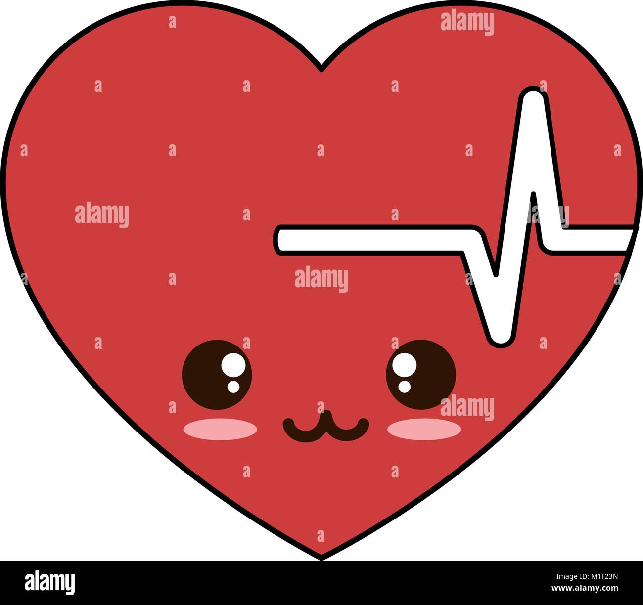 heart cardio kawaii character vector illustration design Stock Vector ...