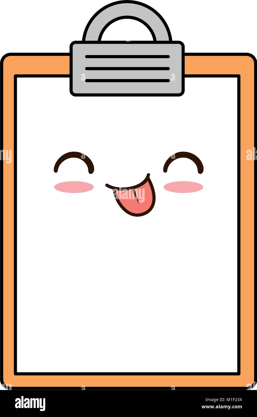 clipboard document kawaii character vector illustration design Stock ...