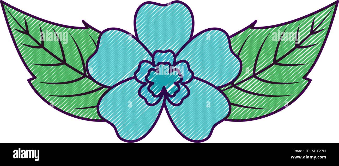 flowers and leaves natural spring decoration vector illustration Stock ...