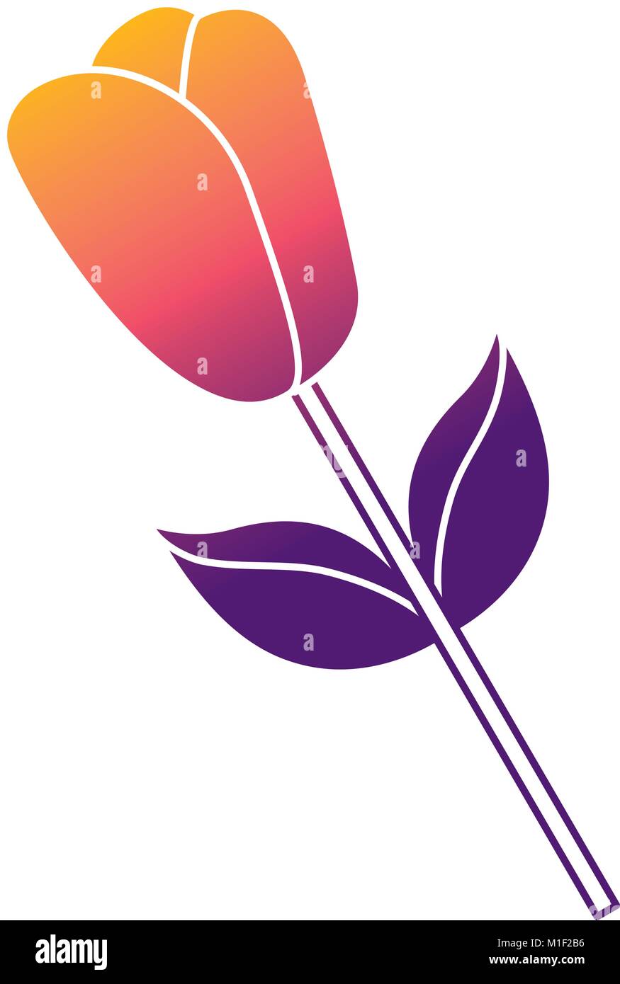 flower stem petal leaves natural spring image vector illustration Stock ...