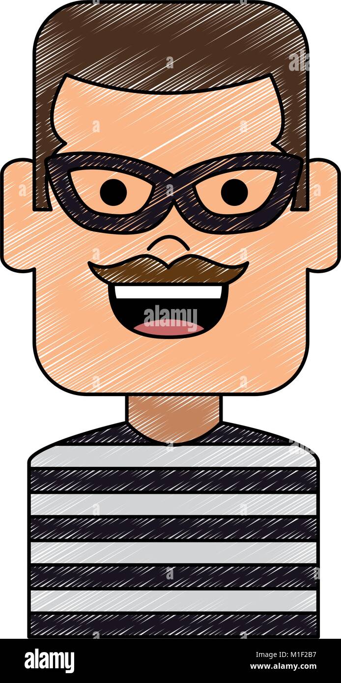 thief male avatar character vector illustration design Stock Vector ...