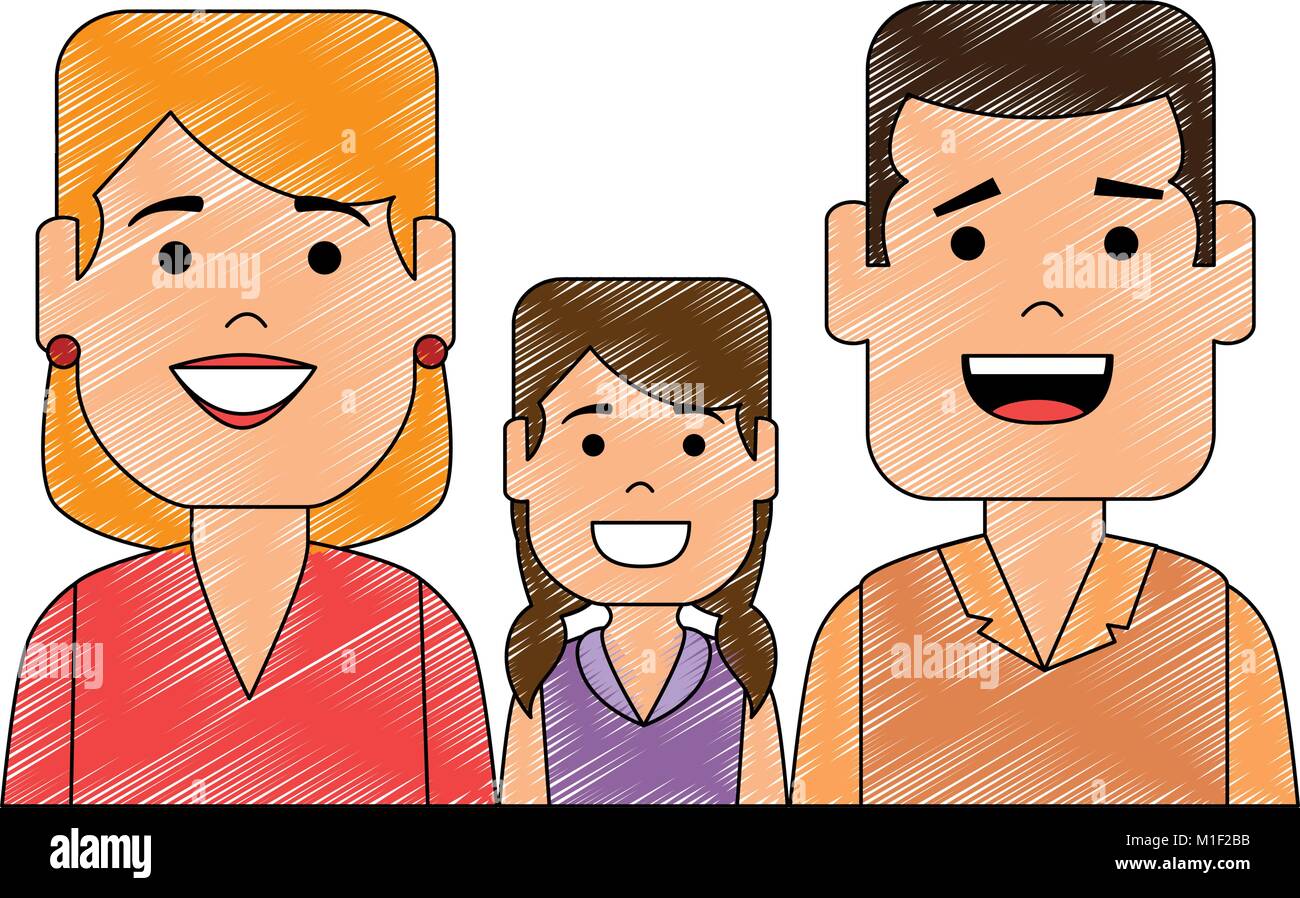 family happy avatars characters vector illustration design Stock Vector ...