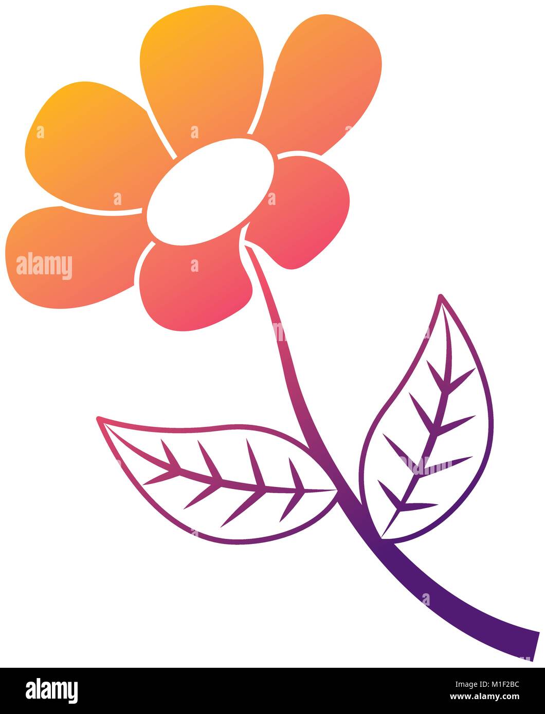 flower stem petal leaves natural spring image vector illustration Stock ...