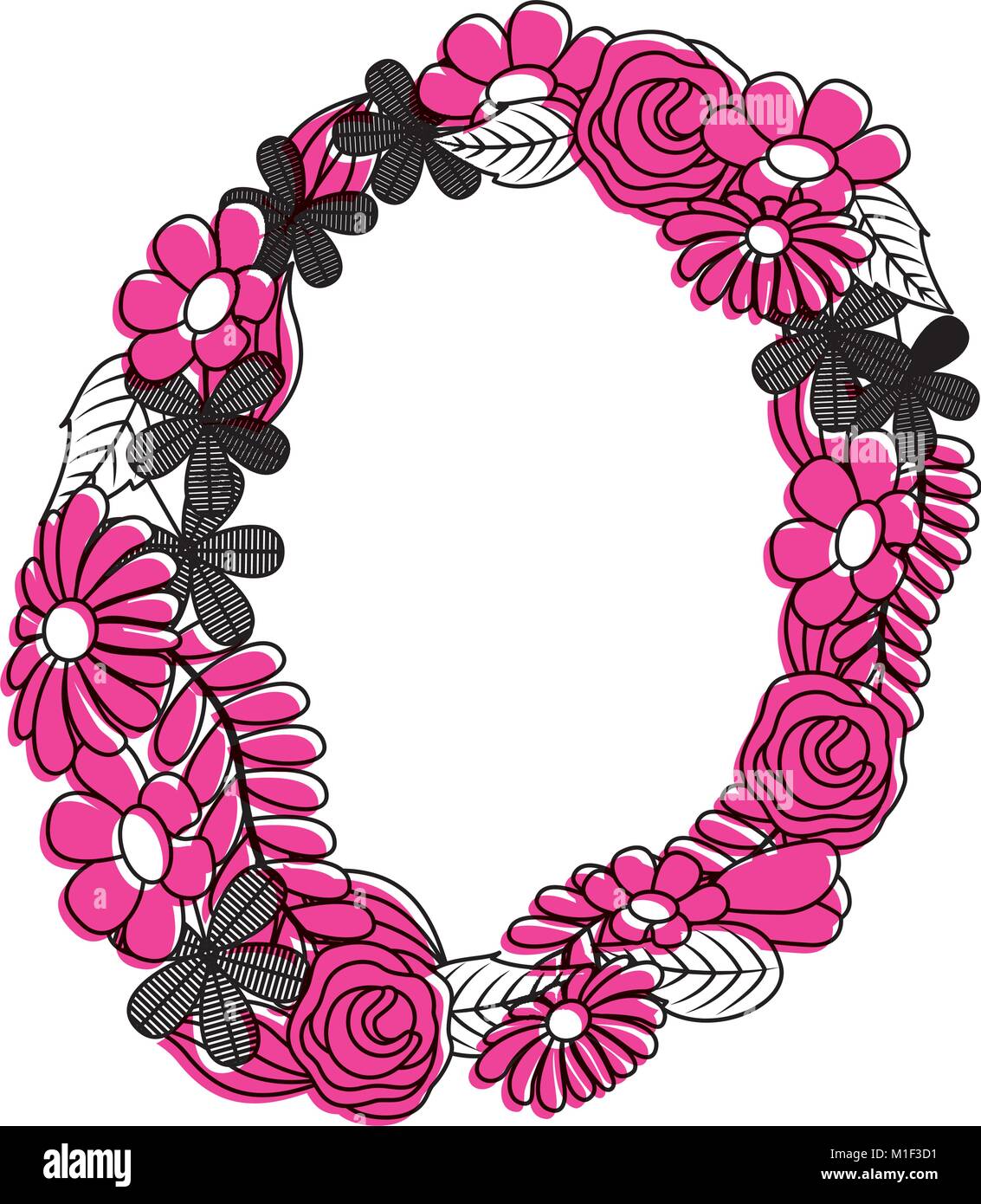 round floral flowers arrangement spring decoration Stock Vector Image ...