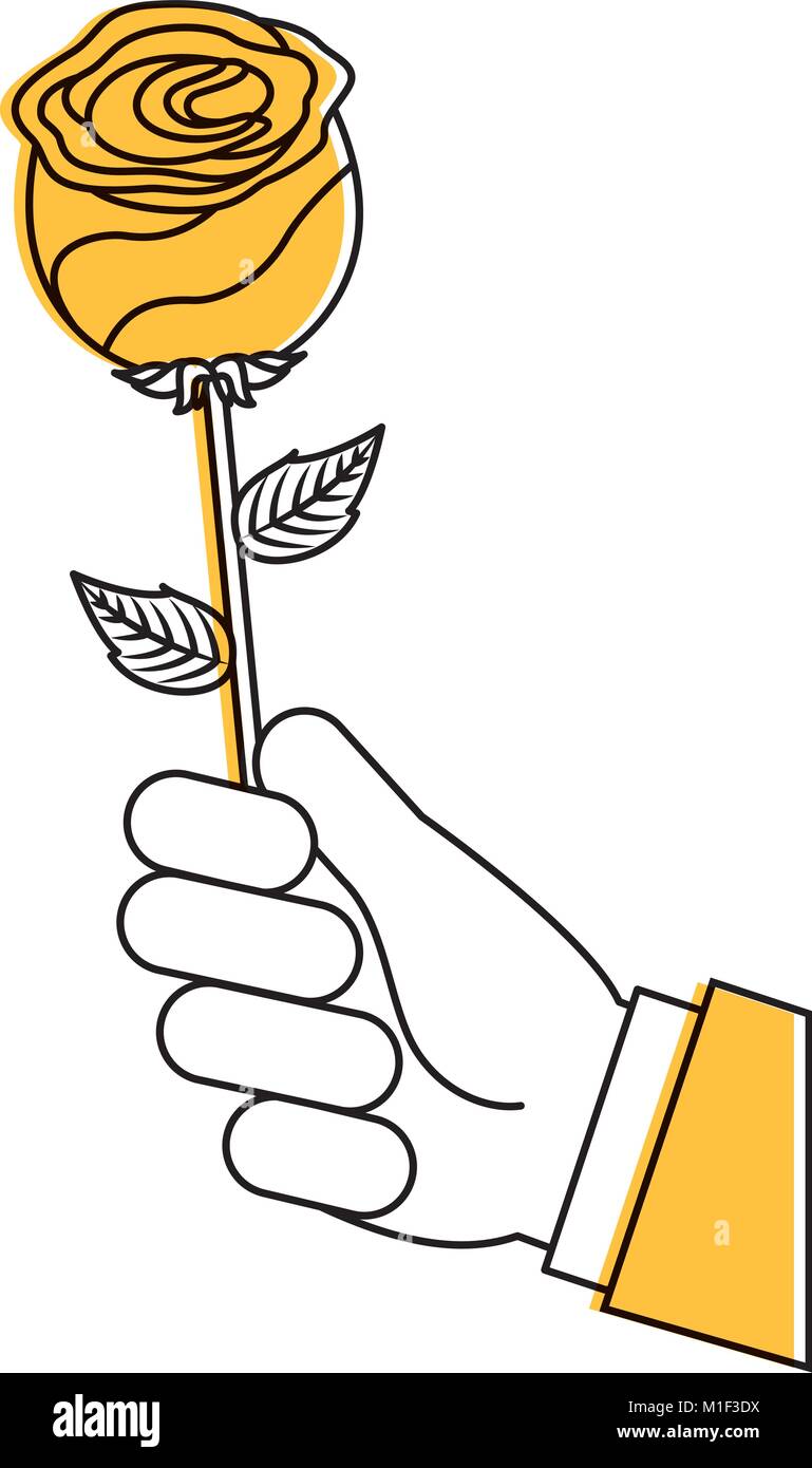 hand holding beautiful flower nature Stock Vector Image & Art - Alamy