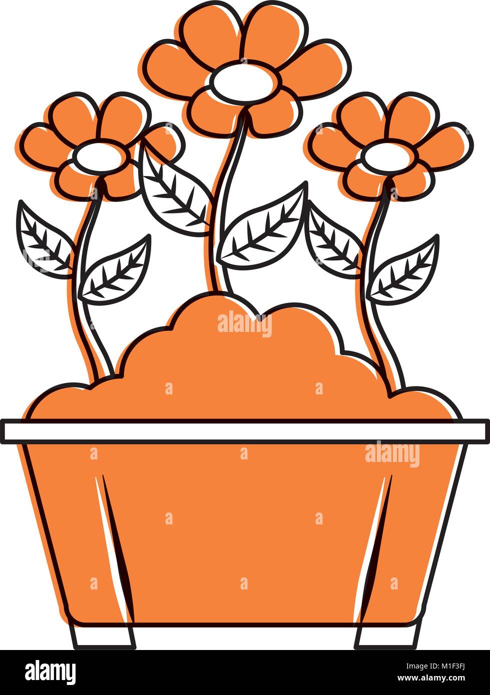 flowers in pot gardening spring decoration Stock Vector Image & Art - Alamy