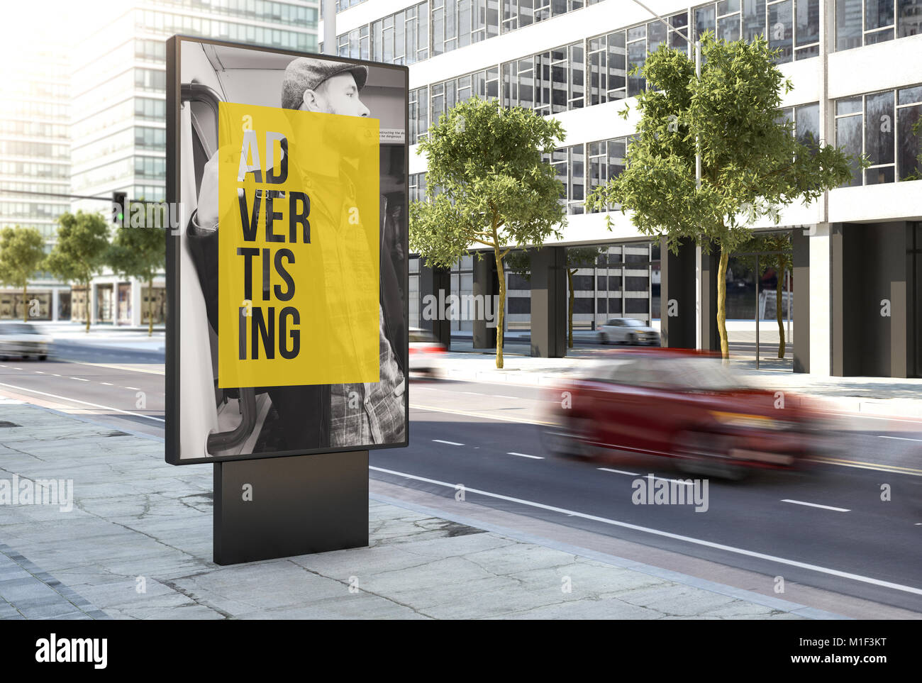 3d rendering advertising poster on the city Stock Photo - Alamy