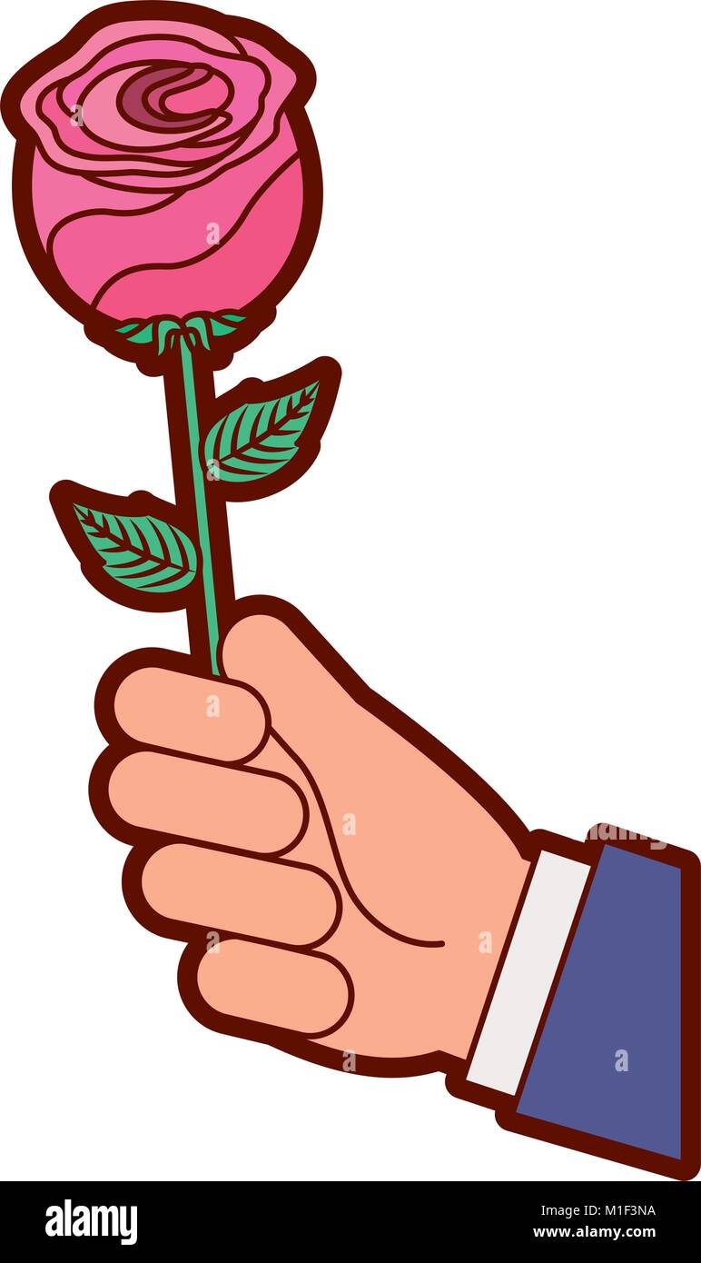 hand holding beautiful flower nature Stock Vector Image & Art - Alamy