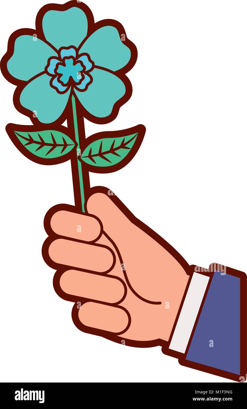 hand holding beautiful flower nature Stock Vector Image & Art - Alamy