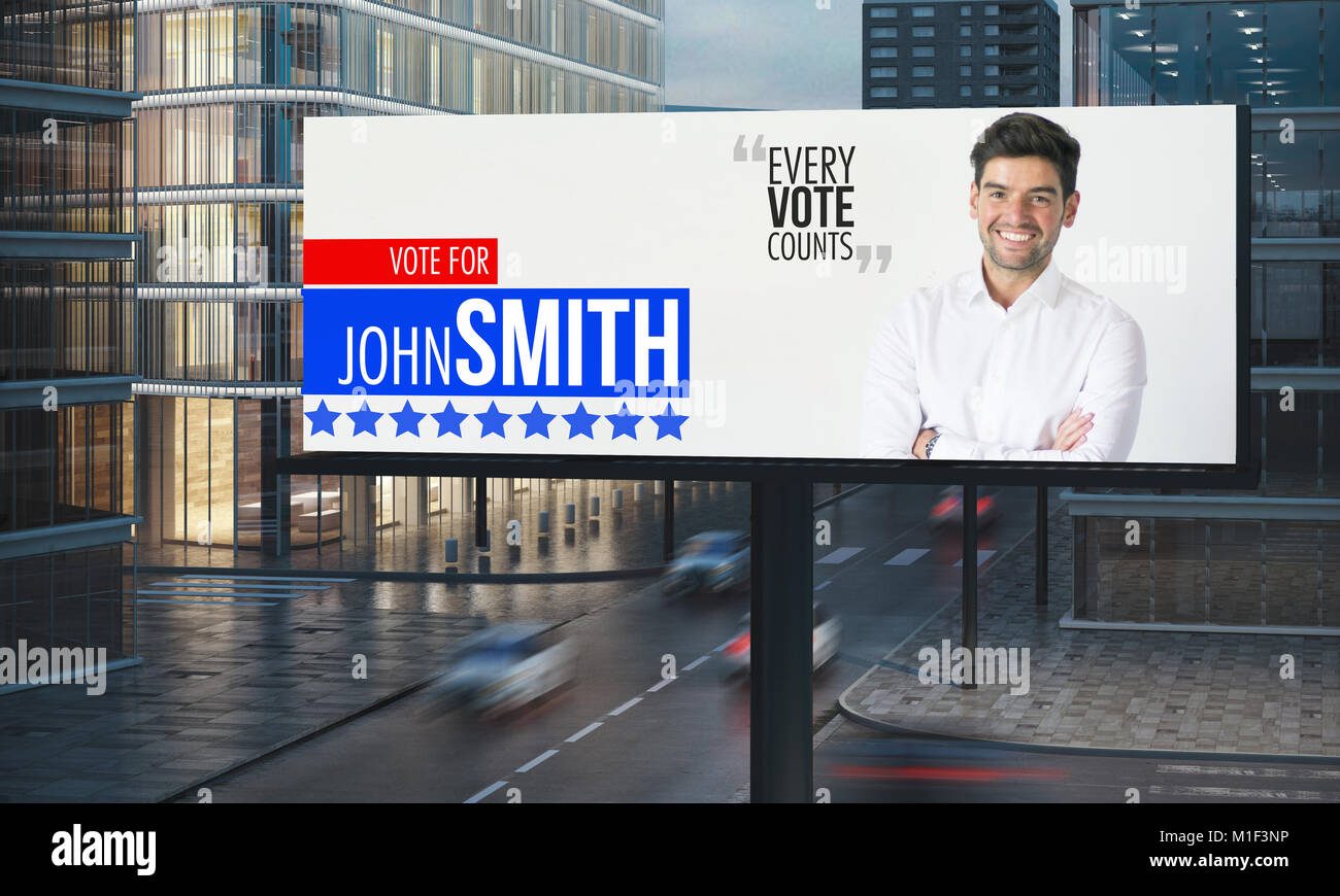 political marketing billboard for outdoor advertising 3d rendering ...