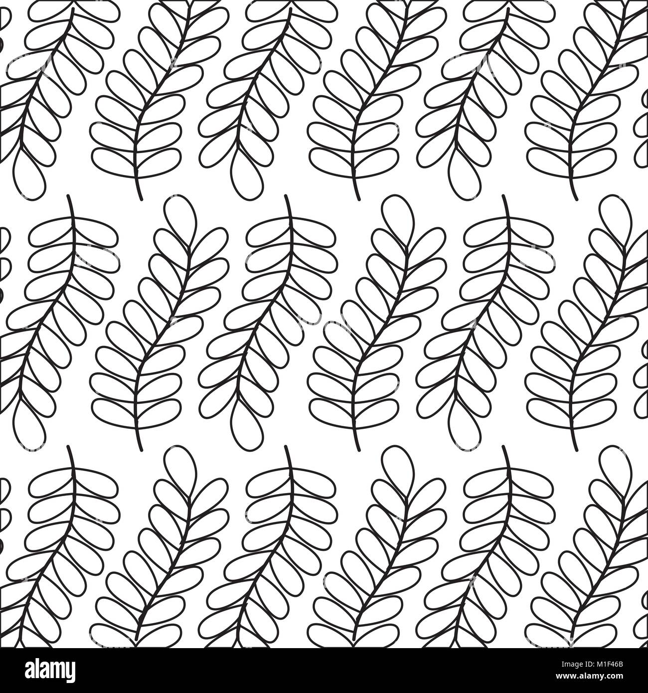 branch leaves foliage frond natural pattern Stock Vector Image & Art ...