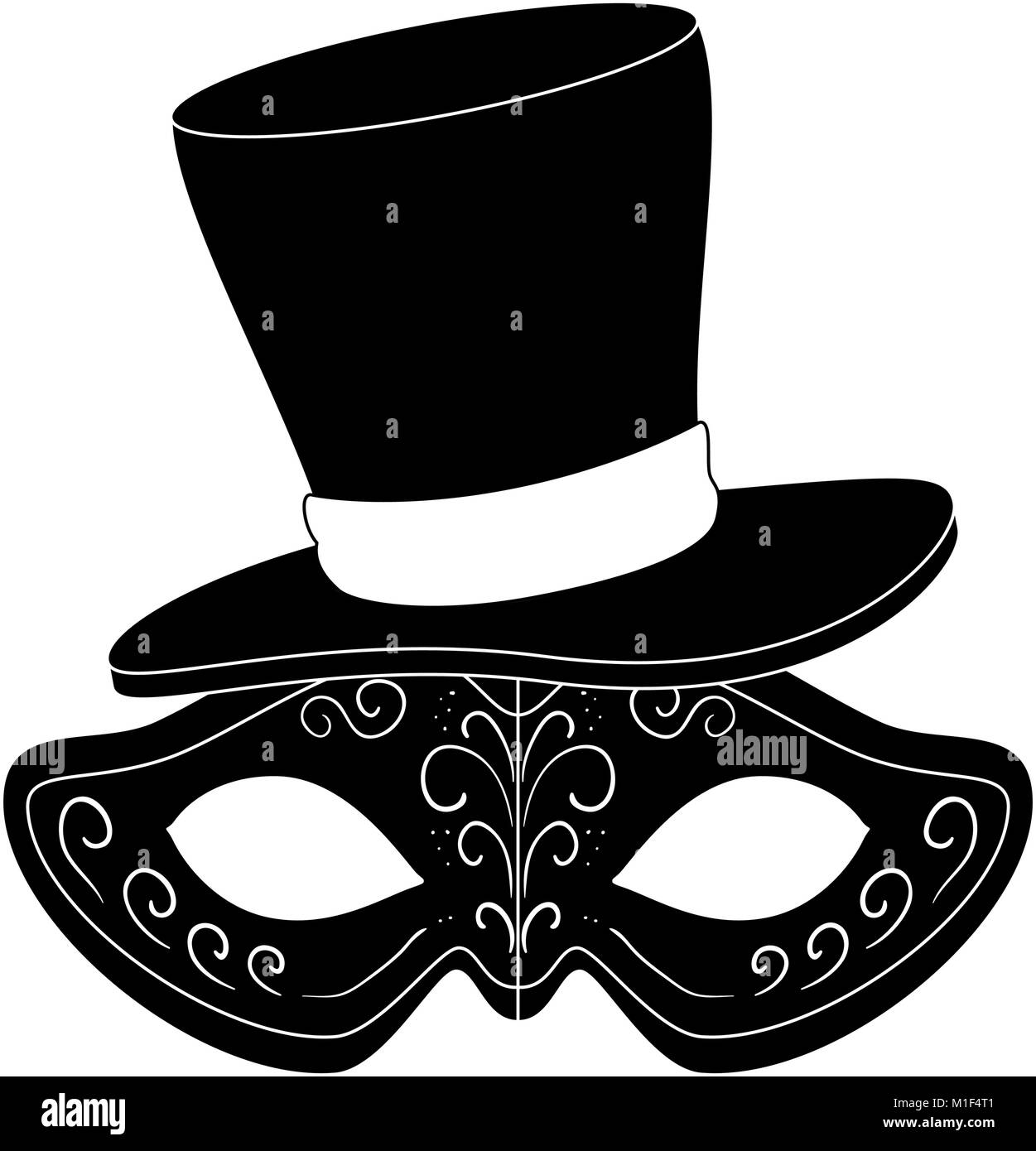 Carnival Mask With Gentleman Hat Stock Vector Image And Art Alamy