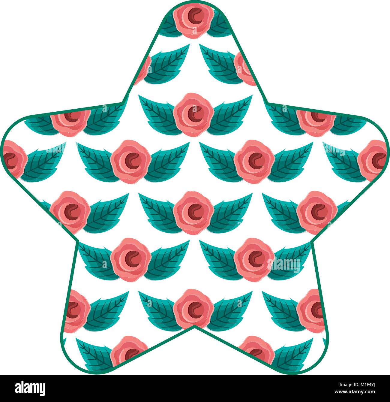 cute star pattern delicate seamless flower leaves Stock Vector Image ...