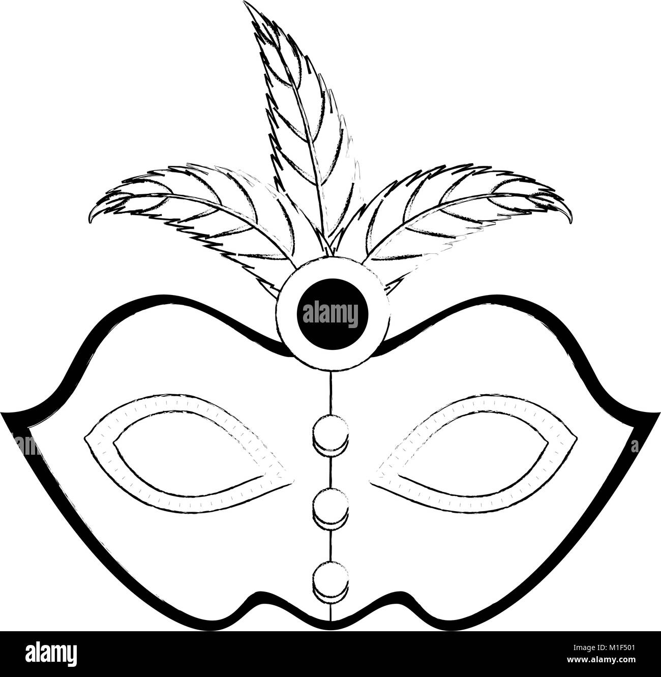 carnival mask with feathers Stock Vector Image & Art - Alamy
