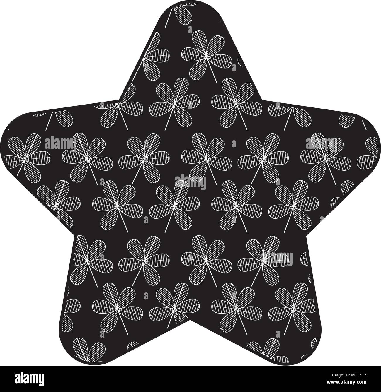 cute star pattern flower stem spring decoration Stock Vector Image ...