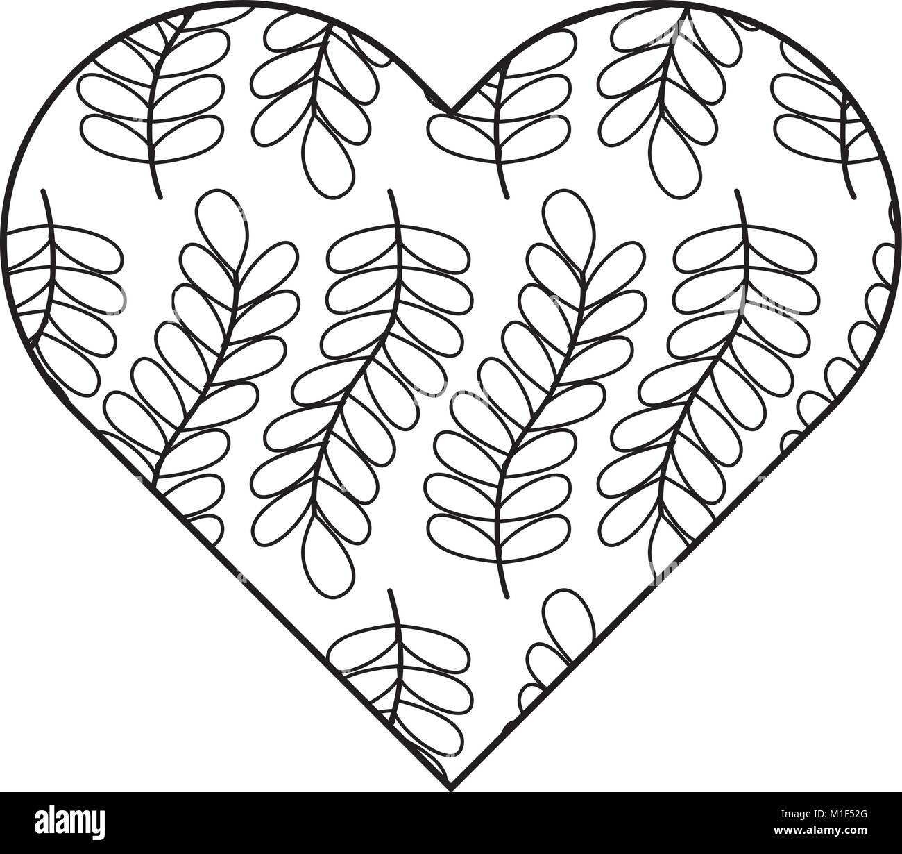heart floral ornament pattern branch spring natural Stock Vector Image ...