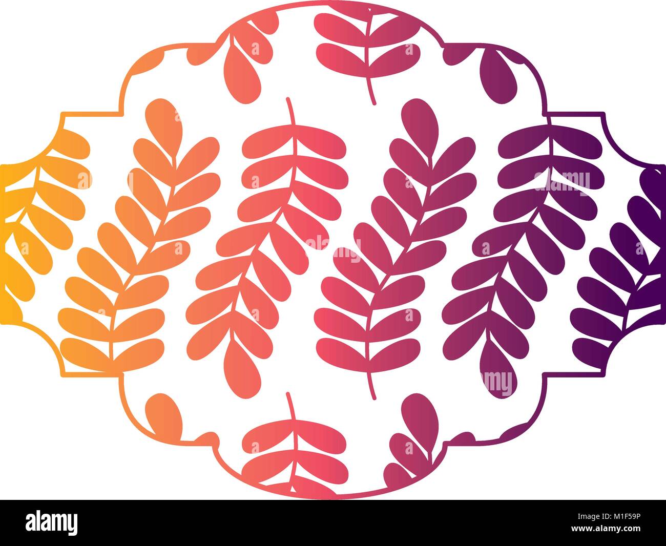 decorative label floral branch spring natural Stock Vector Image & Art ...