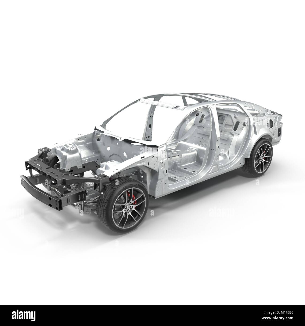 Skeleton of a car on white. 3D illustration Stock Photo - Alamy