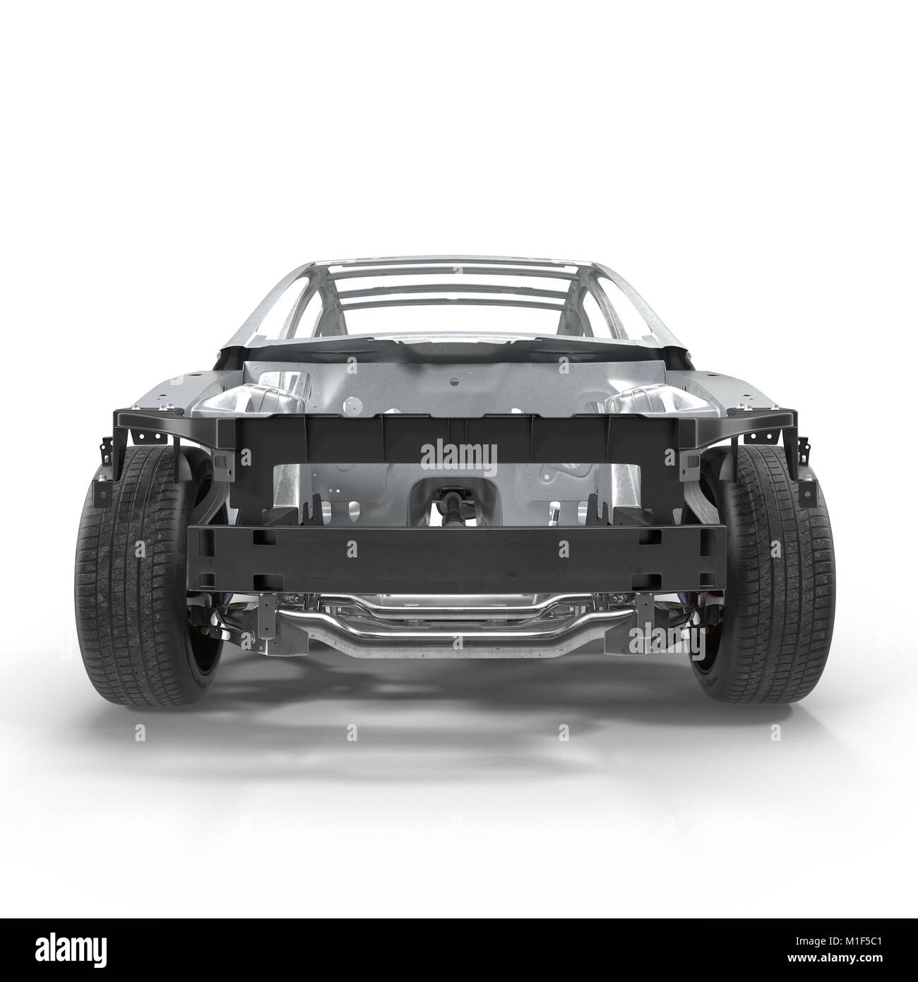 Skeleton of a car on white. Front view. 3D illustration Stock Photo - Alamy