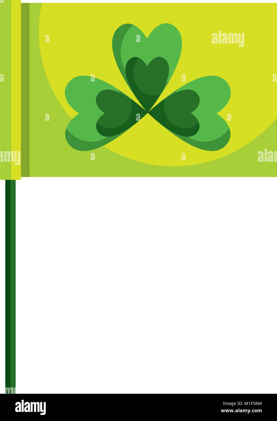 green flag with clover symbol Stock Vector Image & Art - Alamy