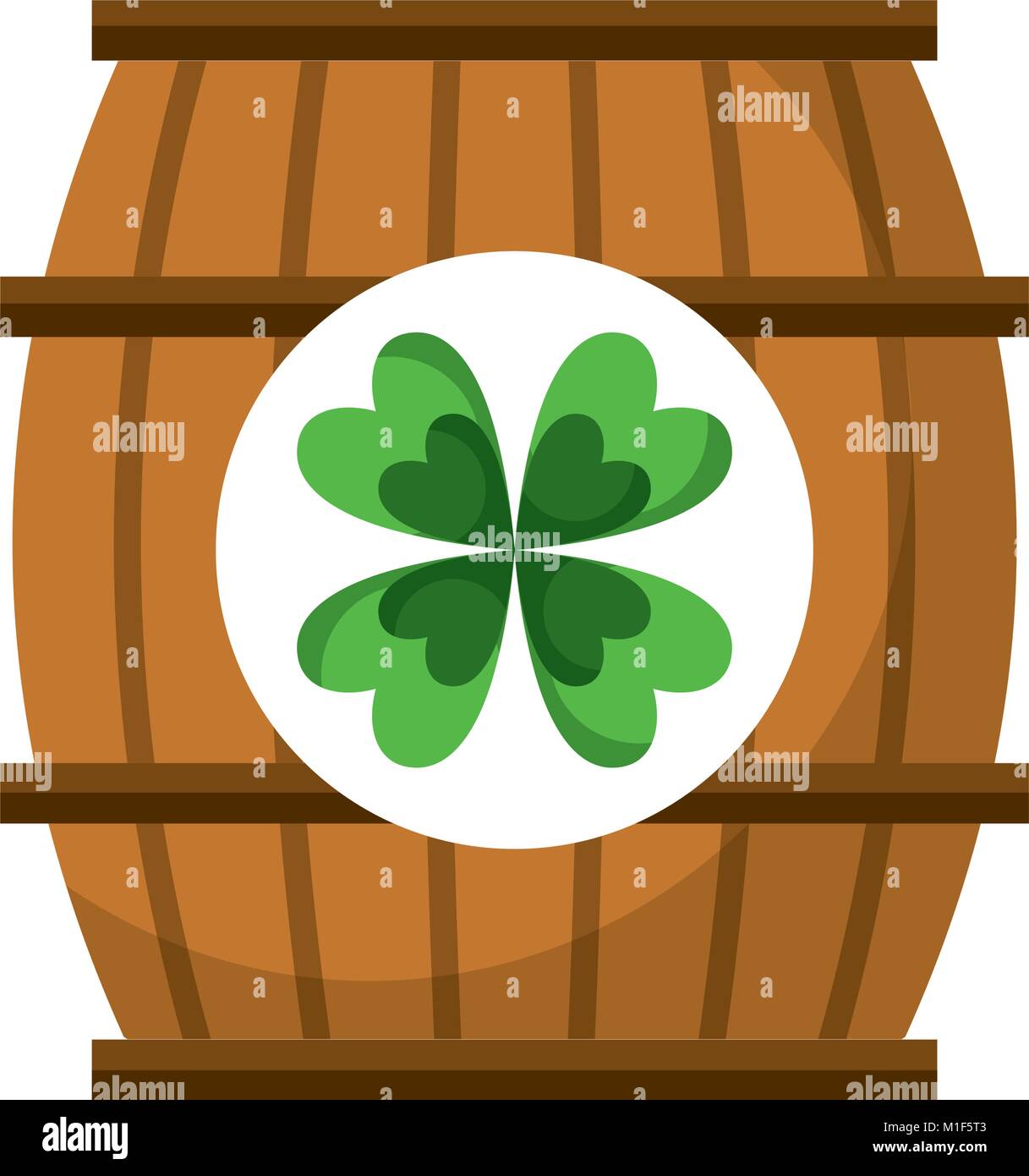 wooden barrel with clover concept Stock Vector Image & Art - Alamy