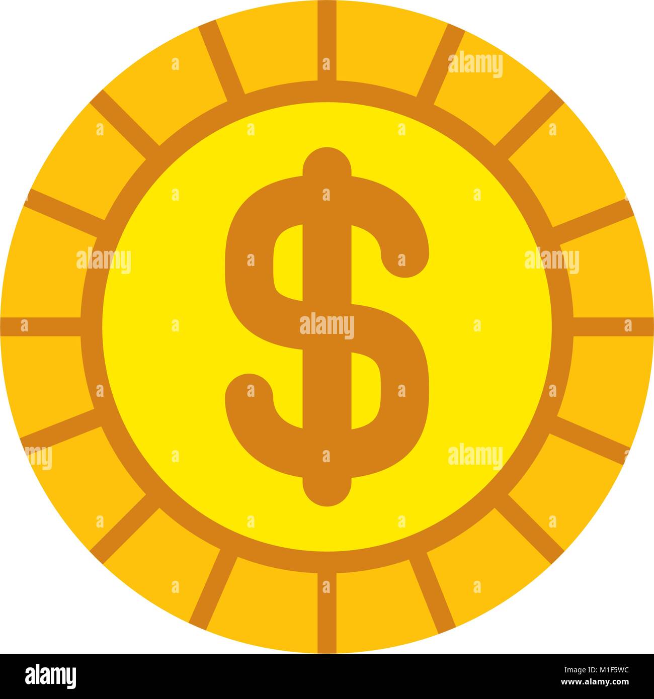golden coin money dollar cash icon Stock Vector Image & Art - Alamy