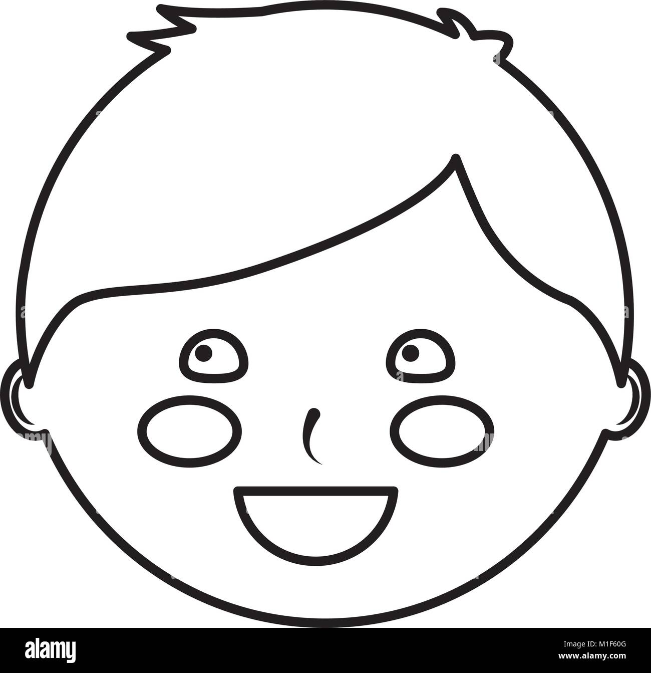 happy cute boy face young character Stock Vector Image & Art - Alamy