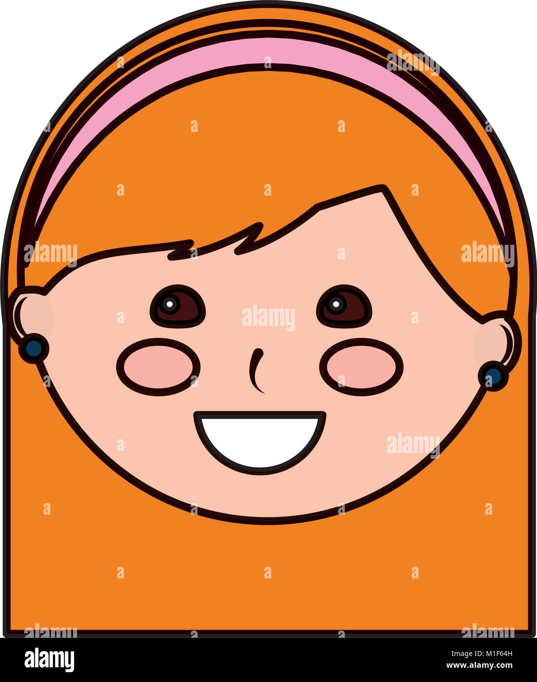 young cute girl face happy character Stock Vector Image & Art - Alamy