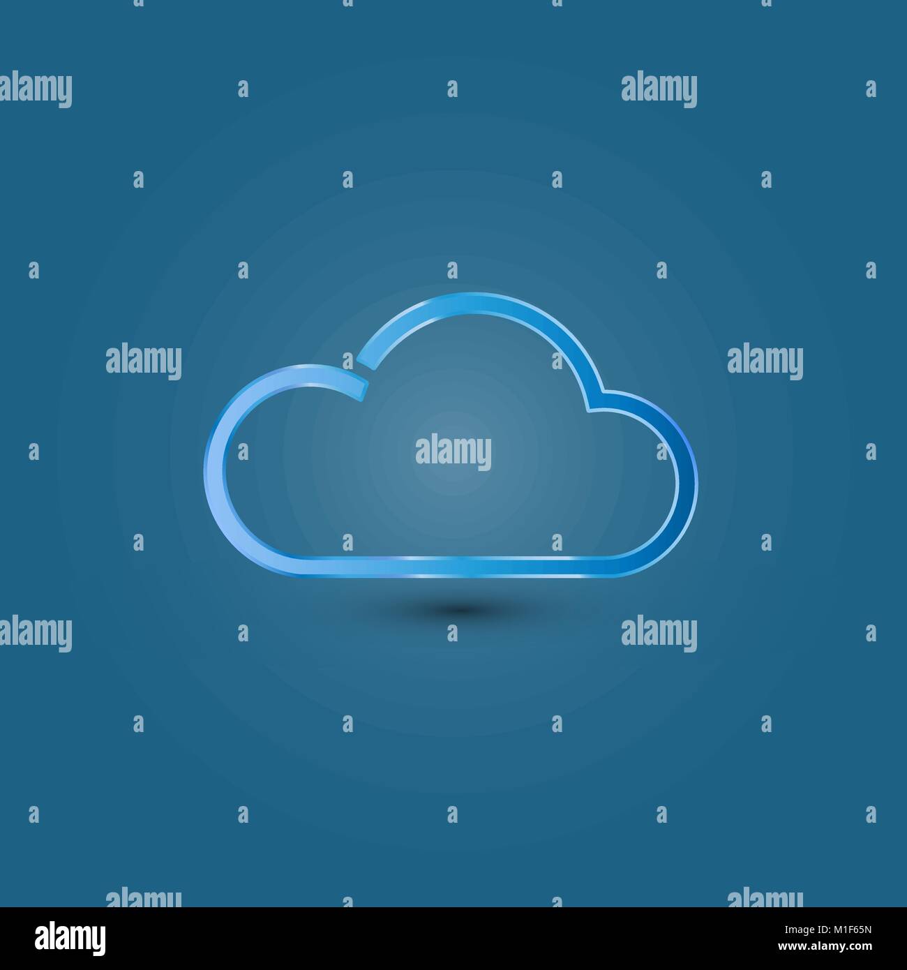 Blue cloud icon on a blue background, vector illustration Stock Vector ...