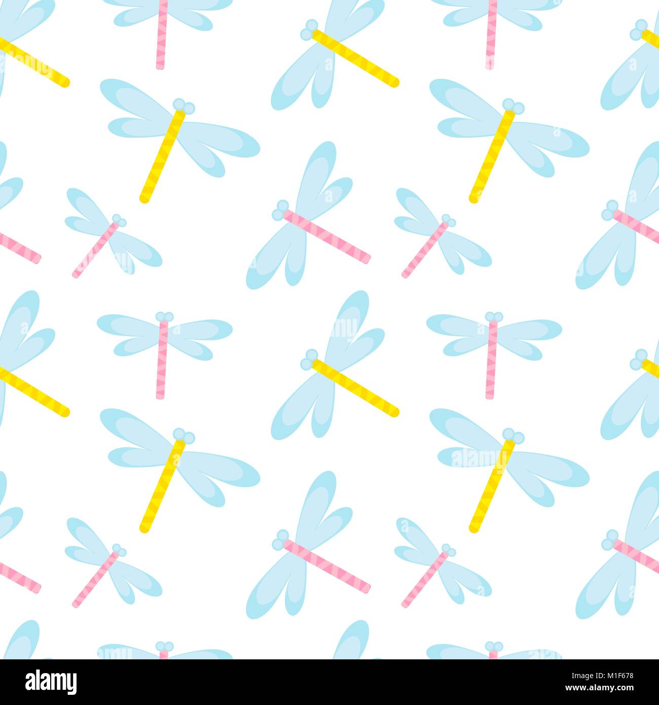 Cute dragonfly seamless pattern. Spring insects repetitive textures ...