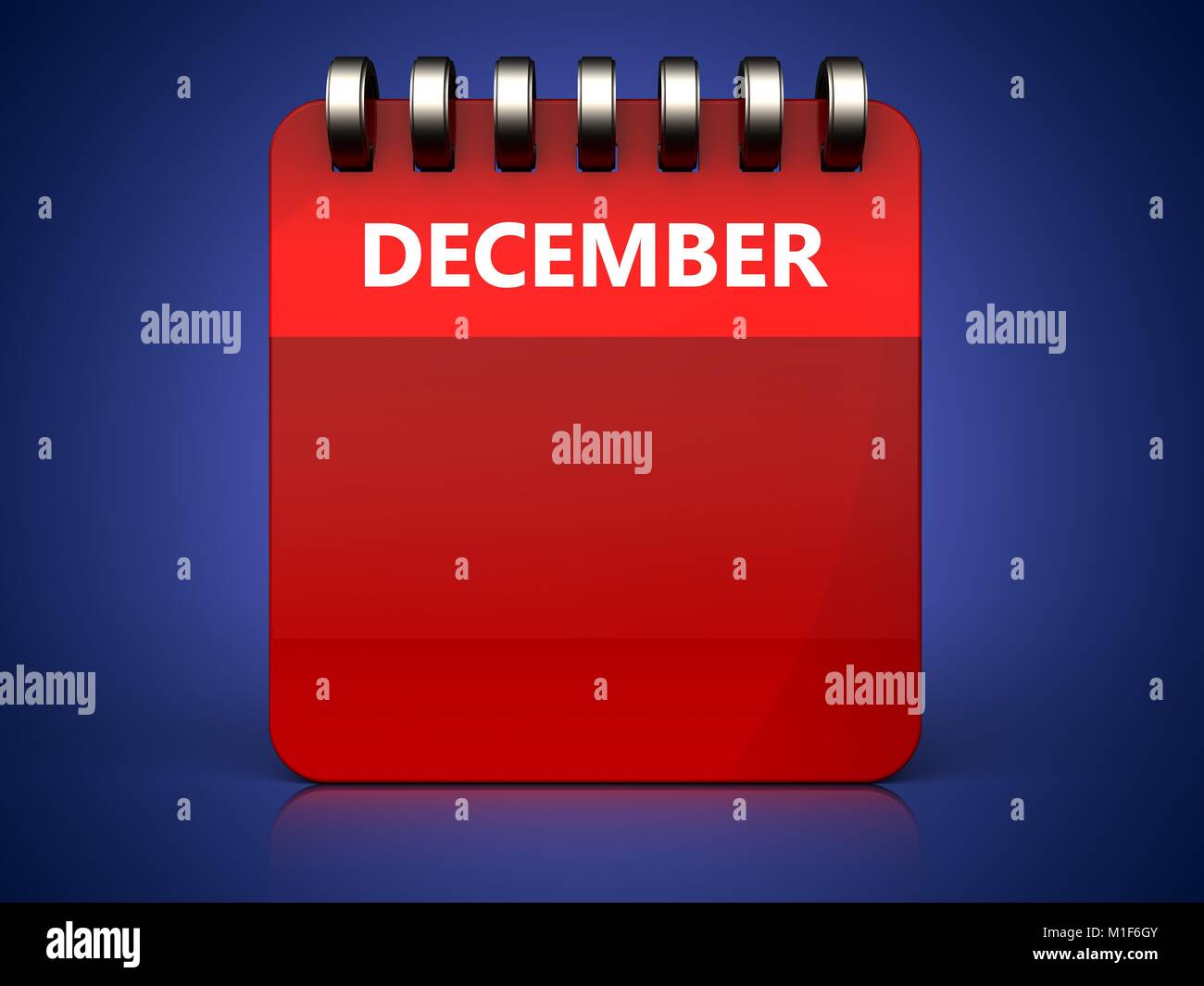 3d illustration of december calendar over blue background Stock Photo ...